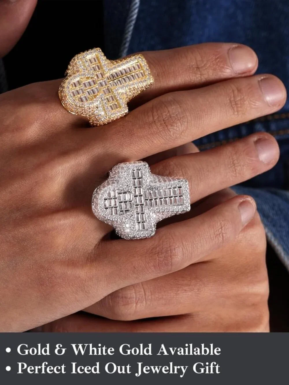 Accessories | Iced Out 14k Gold Plated Hip Hop Ring For Men Cz Diamond ...